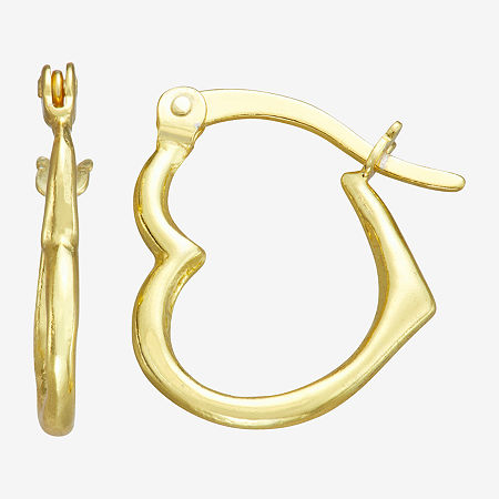Click here for Girls 14K Gold Over Silver 15mm Heart Hoop Earring... prices