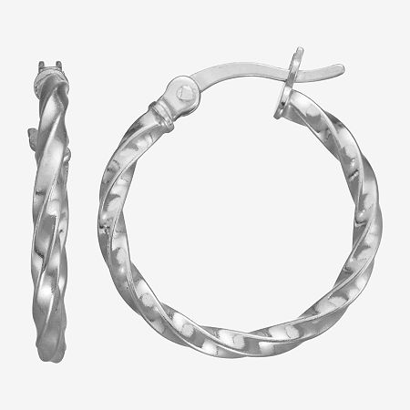 Click here for Girls Sterling Silver 18mm Hoop Earrings  One Size prices