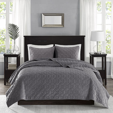 Click here for Madison Park Harper Quilted Velvet 3-Pc. Quilt Set... prices