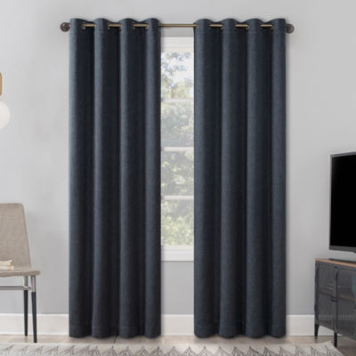 Sun Zero Orleans Grommet Top Energy Saving 100% Blackout Single Curtain ...