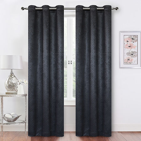 Click here for Regal Home Rimon Grommet Top Embossed Blackout Set... prices