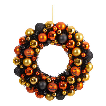 Click here for Nearly Natural 30 Halloween Pumpkin Ornament Wreat... prices