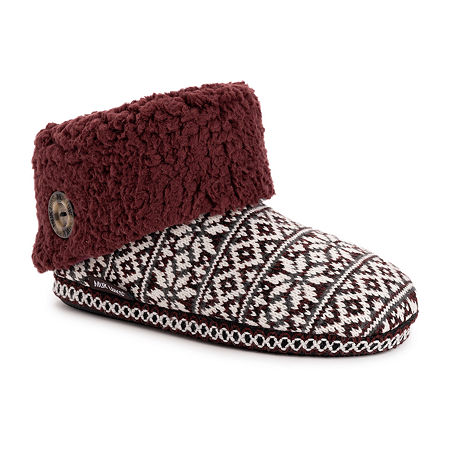 Muk Luks Womens Melinda Cuff Boot - Burgundy