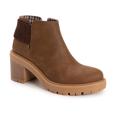 Muk Luks Womens Lucy Lula Boot - Tan burnished