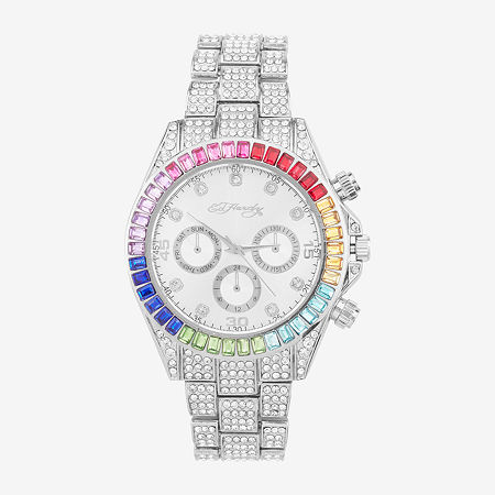 Ed Hardy Womens Quartz Silver-Tone Alloy Bracelet Watch 40mm - Silver