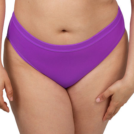 Click here for Curvy Couture Sheer Mesh High Cut Brief-1313  X-la... prices
