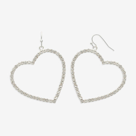 Click here for Mixit Womens Glass Heart Hypoallergenic Drop Earri... prices