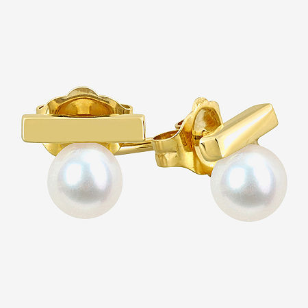 Click here for White Cultured Freshwater Pearl 10K Gold 6mm Stud... prices