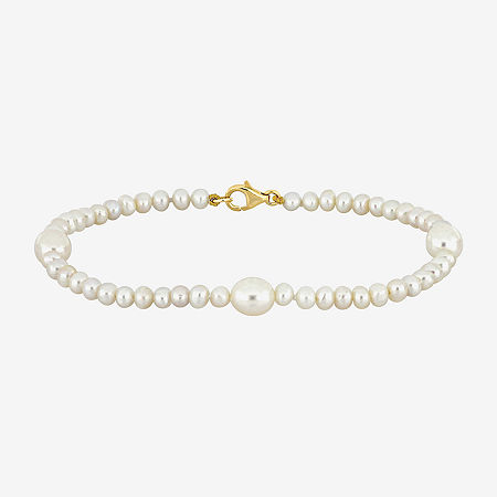 Click here for Womens White Cultured Freshwater Pearl 10K Gold St... prices