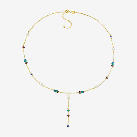 Click here for Womens White 18K Gold Over Silver 17 Inch Y Neckla... prices