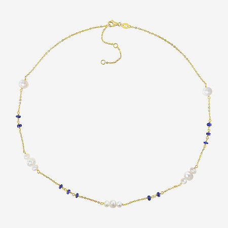 Click here for Womens White 18K Gold Over Silver 17 Inch Beaded N... prices