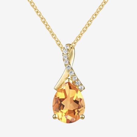 Click here for Womens Gemstone 14K Gold Over Silver Pear Pendant... prices