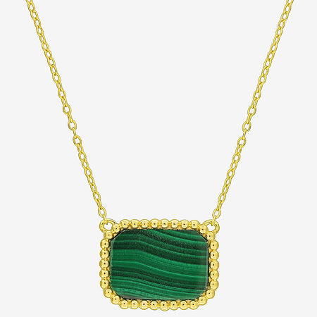 Click here for Womens Genuine Gemstone 18K Gold Over Silver Penda... prices