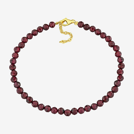 Click here for Womens Genuine Red Garnet 18K Gold Over Silver Bea... prices