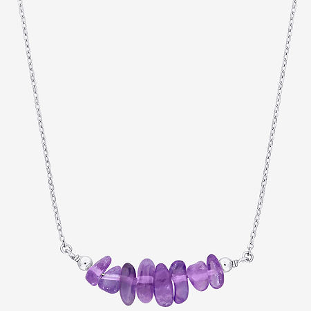Click here for Womens Purple Amethyst Sterling Silver 17 Inch Bea... prices