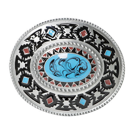 Click here for Western Express Oval Southwestern Buckle With Enam... prices