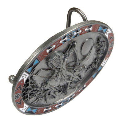 Western Express Oval End Of Trail Buckle With Enamel Finish Mens Belt ...