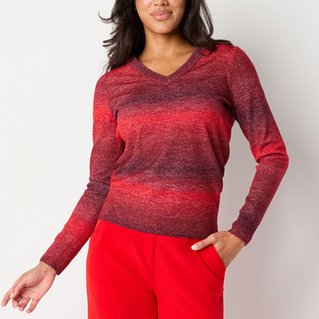 Click here for Worthington Womens V Neck Long Sleeve Pullover Swe... prices