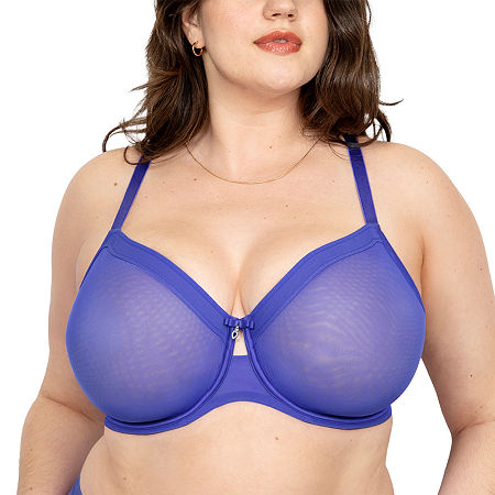 Click here for Curvy Couture Sheer Mesh Unlined Underwire Bra-131... prices