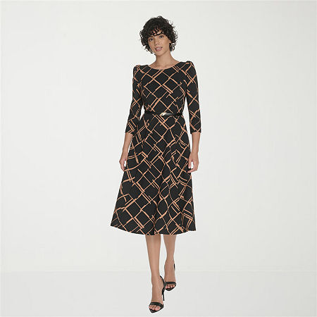 Click here for Marc New York Womens 3/4 Sleeve Abstract Midi Fit... prices