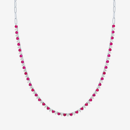 Click here for Gemstone Sterling Silver 18 Inch Tennis Necklace... prices