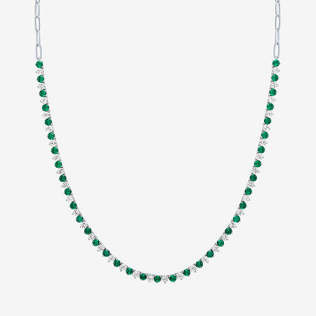 Click here for Gemstone Sterling Silver 18 Inch Tennis Necklace... prices
