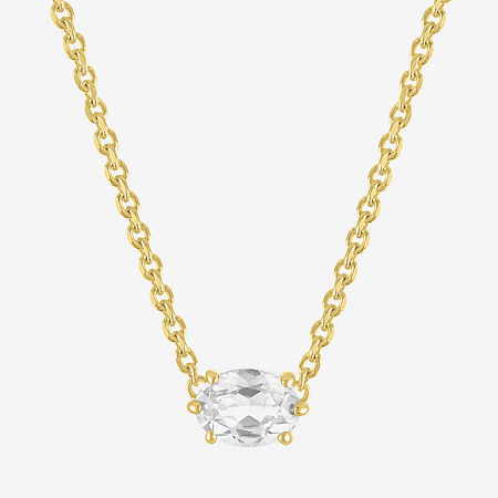 Click here for Gemstone 14K Gold Over Silver Oval 16 Inch Pendant... prices