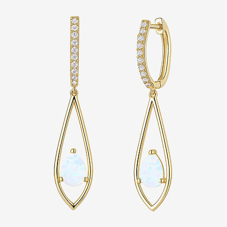 Click here for Womens Lab Created White Opal 14K Gold Over Silver... prices