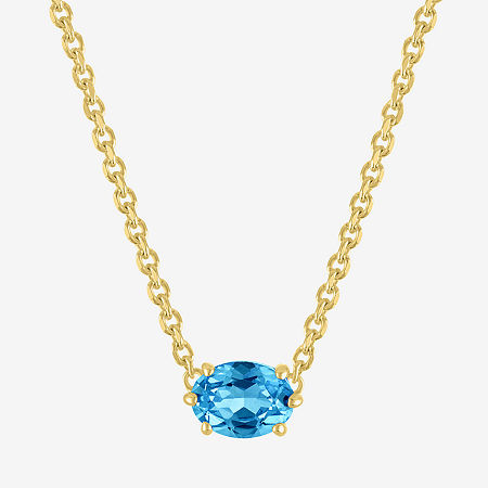 Click here for Gemstone 14K Gold Over Silver Oval 17.5 Inch Penda... prices