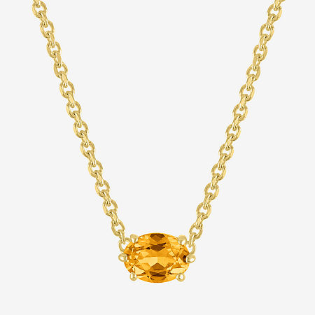 Click here for Womens Lab Created Yellow Citrine 14K Gold Over Si... prices