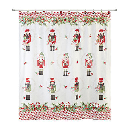 Avanti Peppermint Nutcracker Polyester Shower Curtain  72 x 72 - Multi