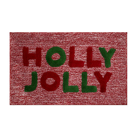 Avanti Holly Jolly Polyester Bath Rug  20 x 32 - Red