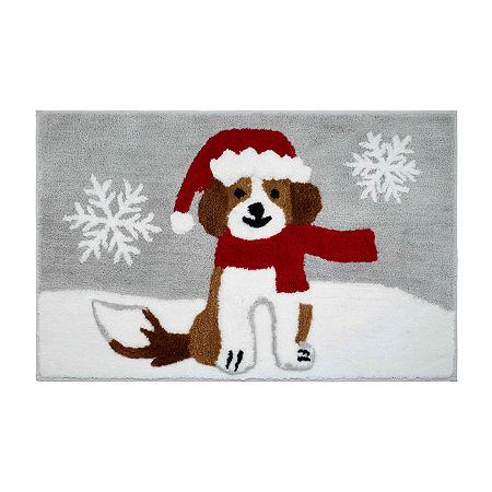 Avanti Puppy Santa Polyester Bath Rug  20 x 32 - Multicolor