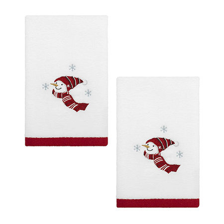 Avanti Holiday Cheer Cotton 2-Pc. Fingertip Towel Set  18 x 11 - White