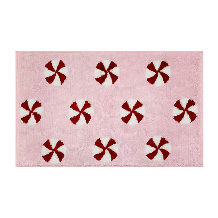 Avanti Peppermint Candy Polyester Bath Rug  20 x 32 - Pink