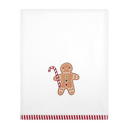 Avanti Gingerbread Man Cotton Bath Towel Set  52 x 27 - White