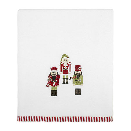 Avanti Peppermint Nutcracker Cotton Bath Towel Set  52 x 27 - Wht
