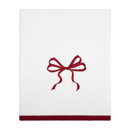 Avanti Christmas Bows Cotton Bath Towel Set  52 x 27 - White