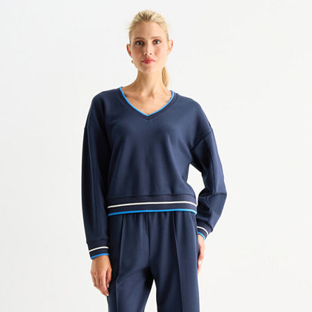 Click here for Stylus Womens V Neck Long Sleeve Sweatshirt  Xx-la... prices