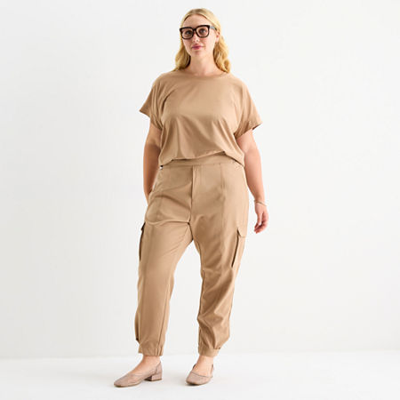 Click here for Stylus Womens Cuffed Plus Cargo Pant  2x  Brown prices