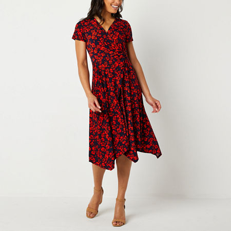 Click here for Perceptions Womens Short Sleeve Floral Midi Fit +... prices