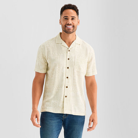 Click here for St. Johns Bay Slub Button-Down Mens Short Sleeve C... prices