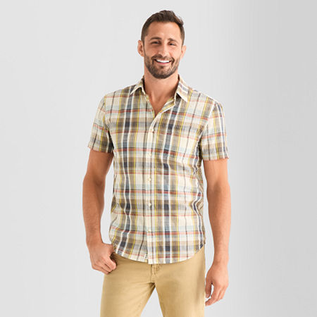Click here for mutual weave Mens Short Sleeve Regular Fit Button-... prices