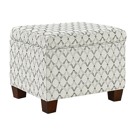 Convenience Concepts 21.75 Print Fabric Madison Storage Ottoman - Ribbon Pattern Fabric