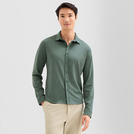 Click here for Stylus Mens Long Sleeve Knit Button-Down Shirt  La... prices