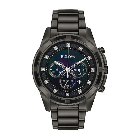 Click here for Bulova Mens Chronograph Diamond Accent Dark Gray S... prices
