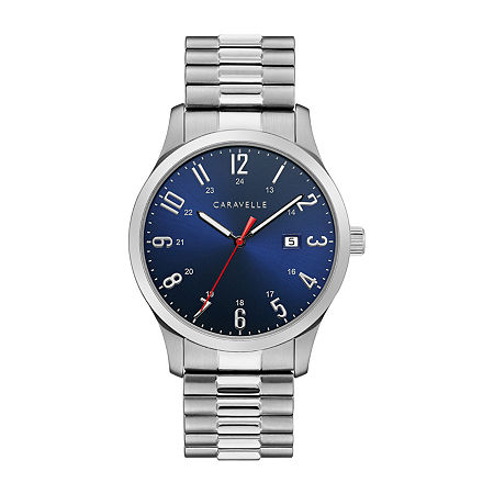 Click here for Caravelle Designed By Bulova Mens Silver Tone Stai... prices