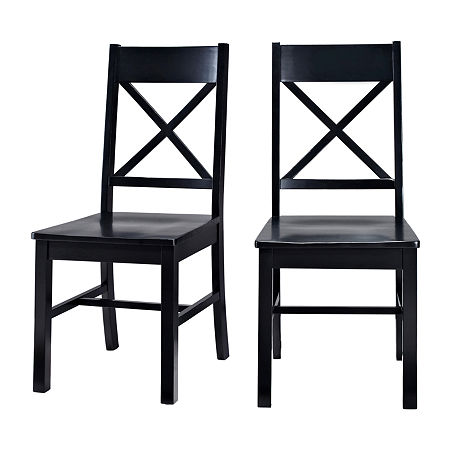 Click here for 2-pc. Antique Brown Wood Dining Chairs  One Size... prices