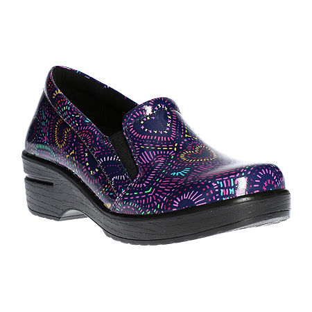 Easy Works By Easy Street Leeza Womens Round Slip-On Shoe  7 Extra Wide  Purple