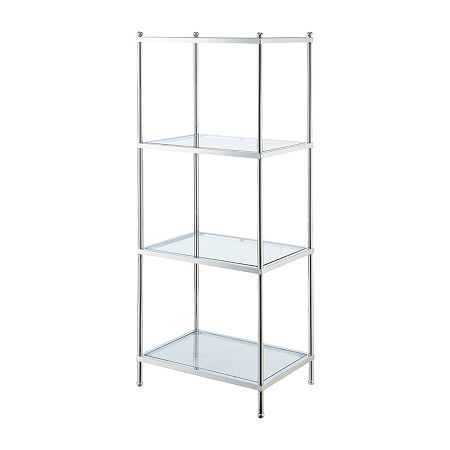 Convenience Concepts 17.75 Chrome Royal Crest 4 Tier Glass Tower - Chrome  Glass